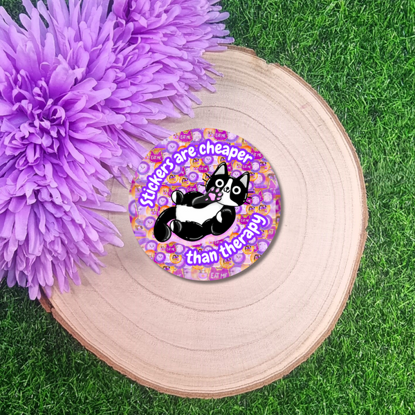 Stickers Are Cheaper Than Therapy Extra Large Die Cut Vinyl Sticker ...